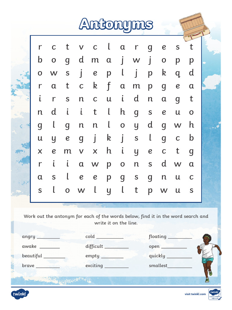 Antonyms Word Search | PDF | Lexical Semantics | Vocabulary