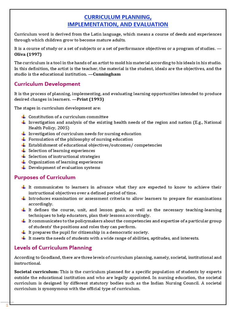 Curriculum Planning | PDF | Curriculum | Educational Assessment