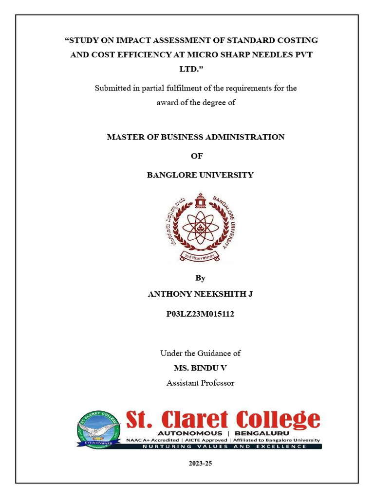 ANTHONY 4TH SEM Project Initial Pages Finalll | PDF | Forecasting