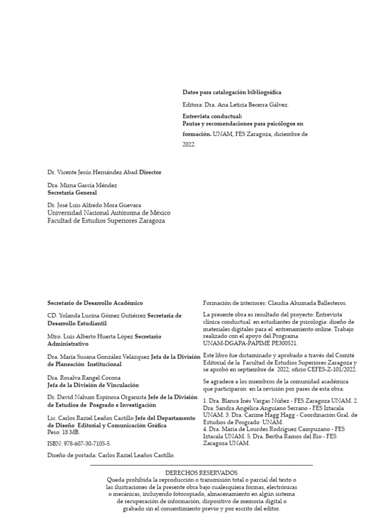 Pautas de Entrevista Conductual en Psicología | PDF | Sicología ...