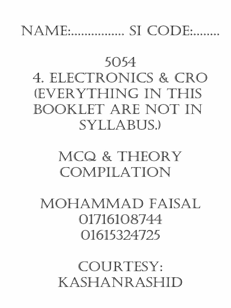 OL Physics Book 3 (MCQ Theory) 2008 Till 2021 - Electronics&CRO ...