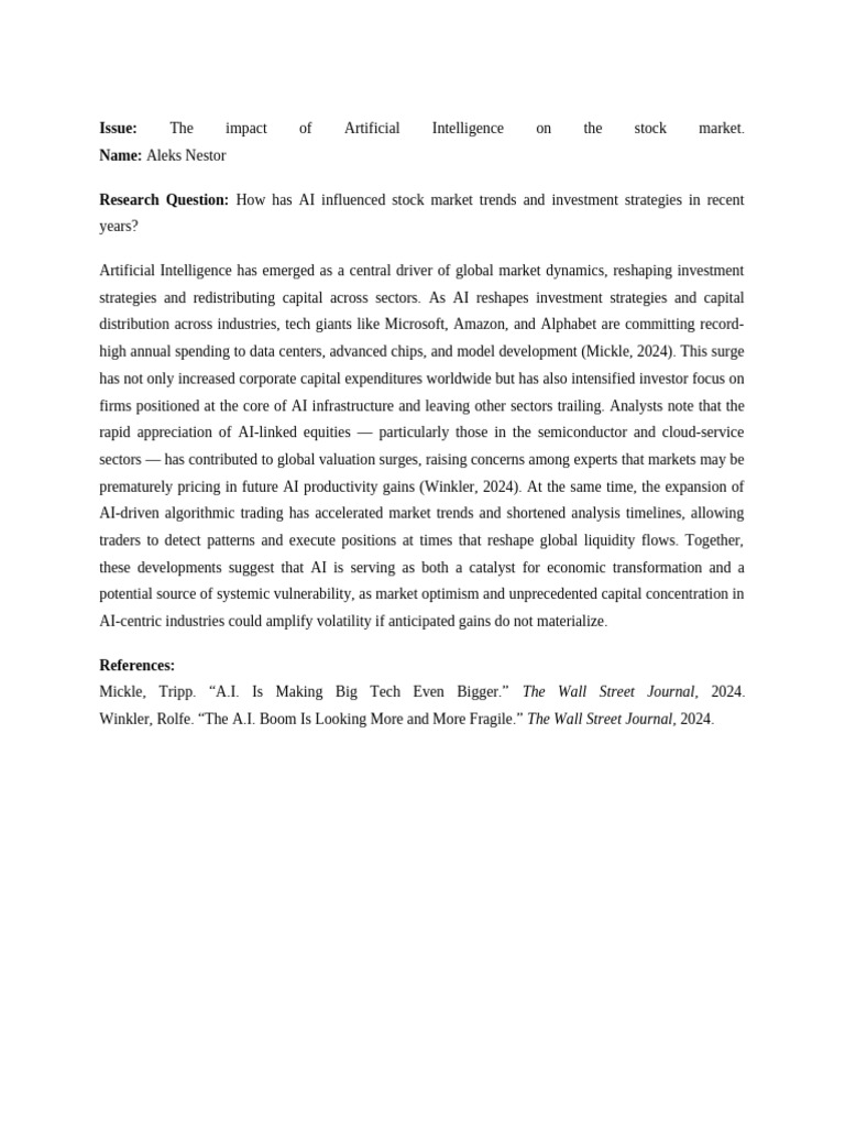 AI's Impact on Stock Market Trends | PDF
