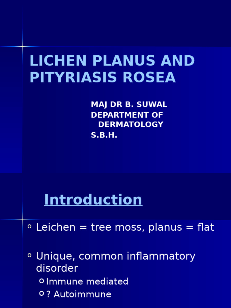Lichen Planus & Pityriasis Rosea Overview | PDF | Medical Specialties ...