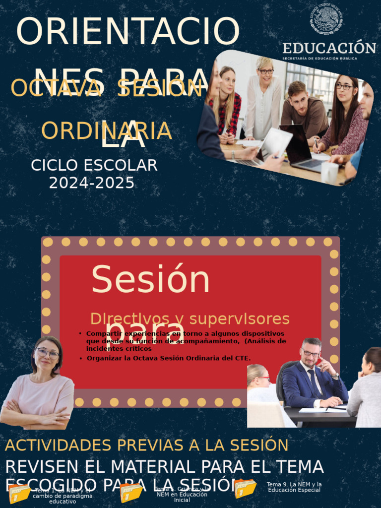 Presentación 8va Sesión Ordinaria Cte 2024-2025 | PDF | Enseñando | Escuelas