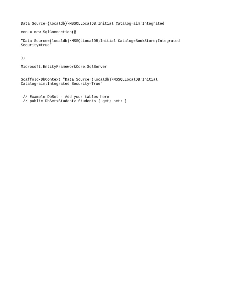 Data Source={Localdb}MSSQLLocalDB;I | PDF
