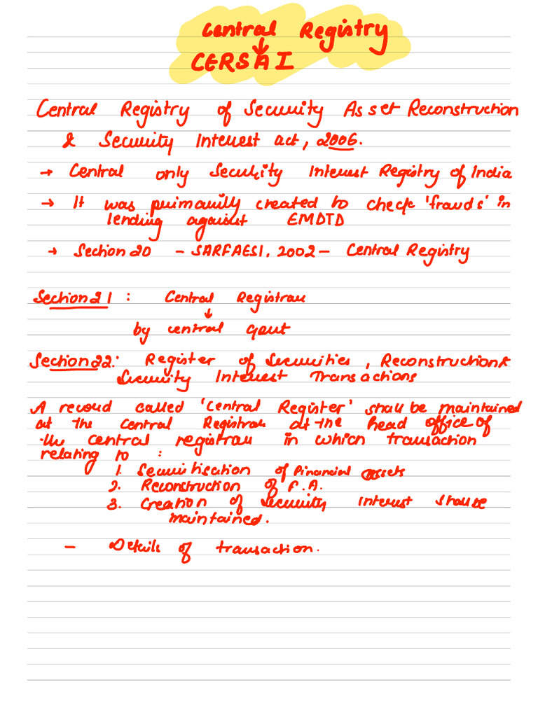 Central Registry | PDF