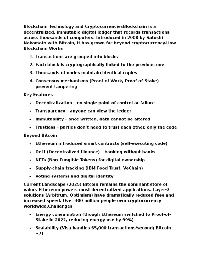 Understanding Blockchain and Cryptocurrencies | PDF