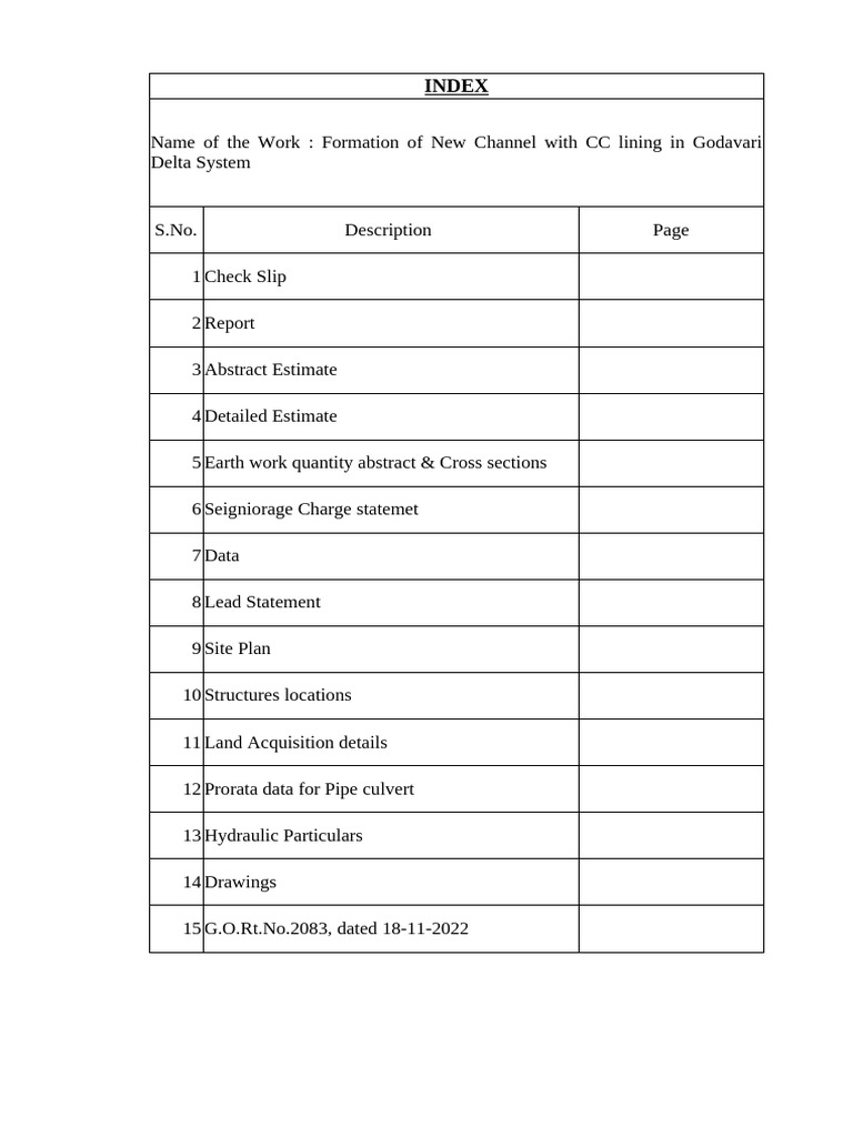 Estimate -Formation of New Channel With CC Li | PDF | Concrete | Civil ...