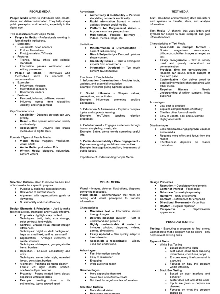 Mil 2nd Qrt Reviewer | PDF | Python (Programming Language) | Information