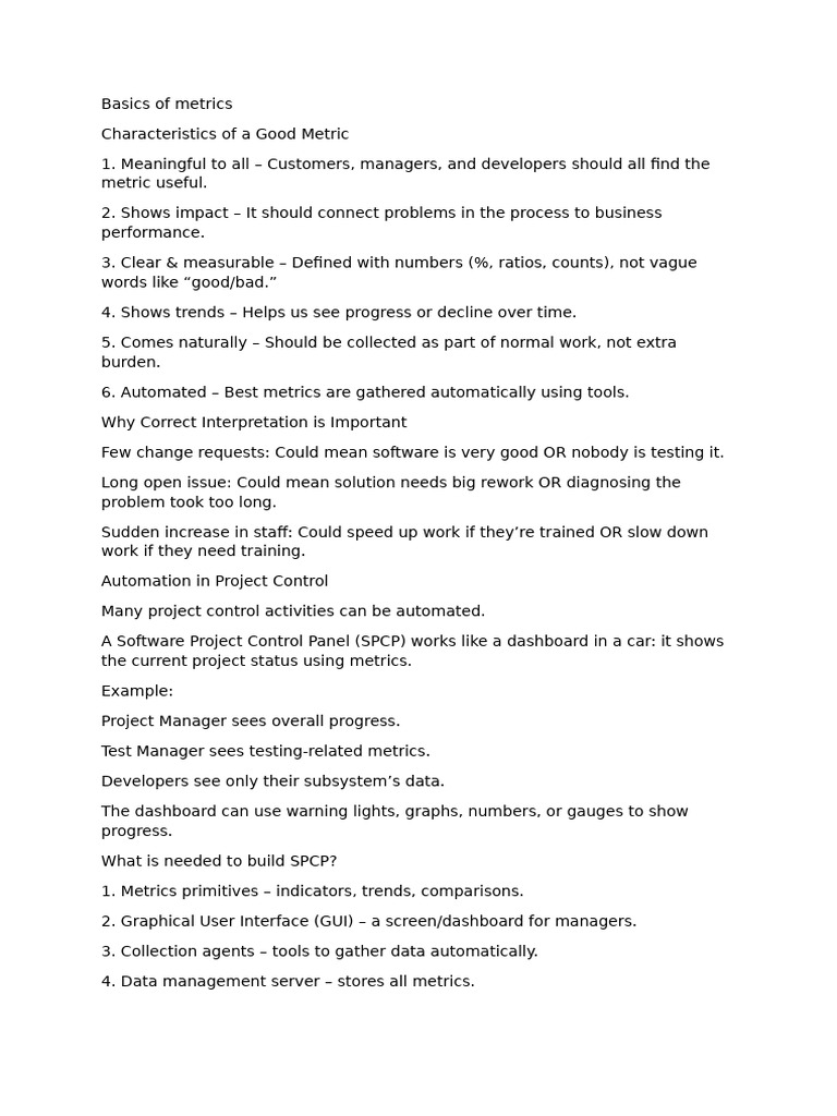 Key Metrics for Effective Project Control | PDF | World Wide Web ...