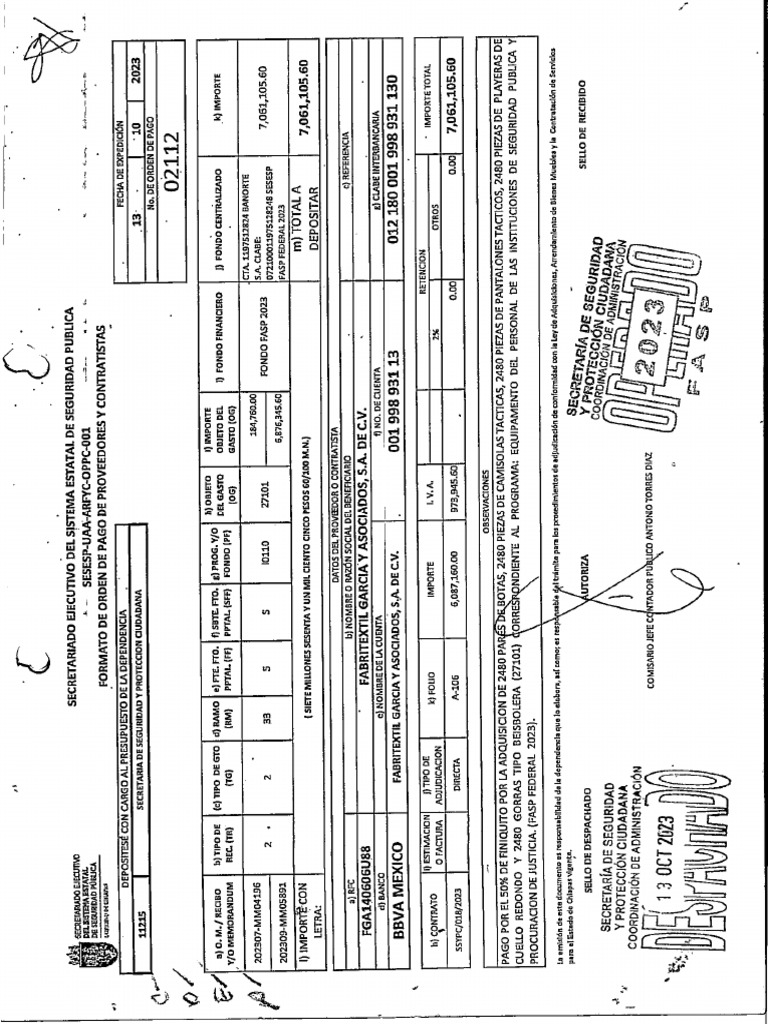DOCUMENTACION DEL CONTRATO SSYPC.18.2023 FASP 2023 parte 2 | PDF