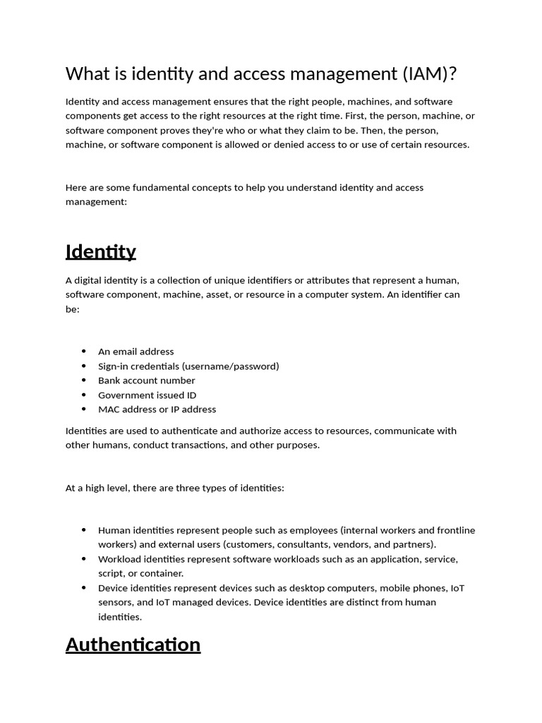 What Is Identity and Access Management | PDF | Authentication ...