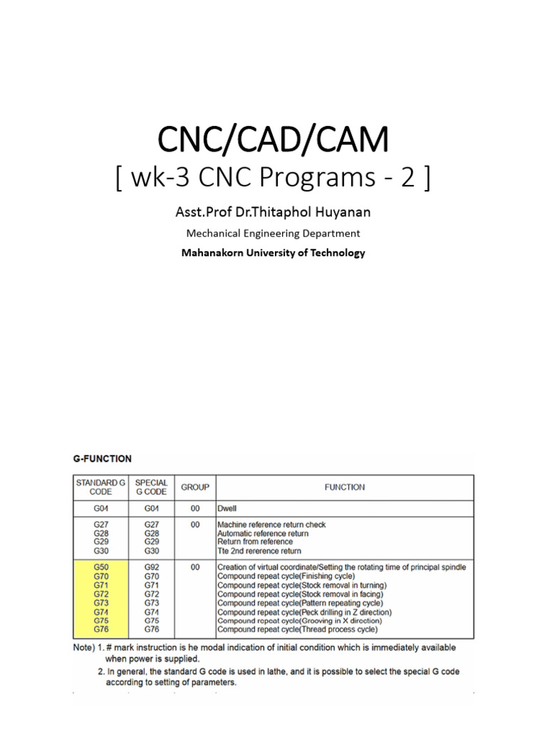 CNC Programming: G76 Cycle Functions | PDF