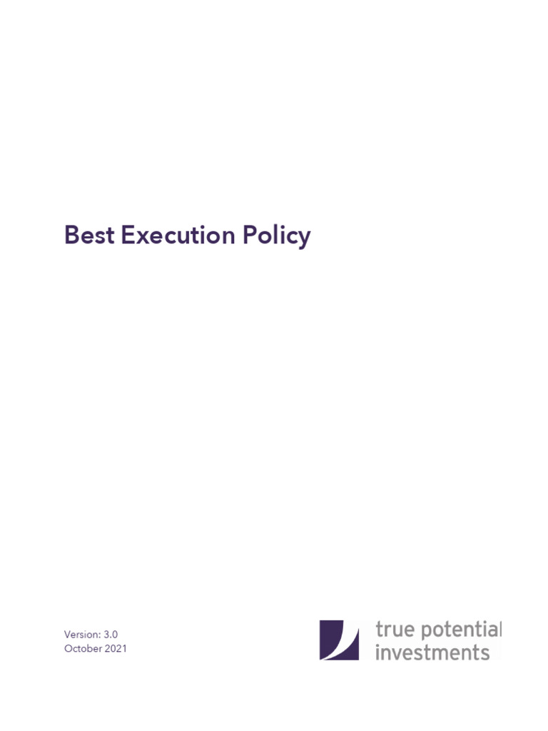 Best Execution Policy 2021 | PDF | Derivative (Finance) | Investment Fund