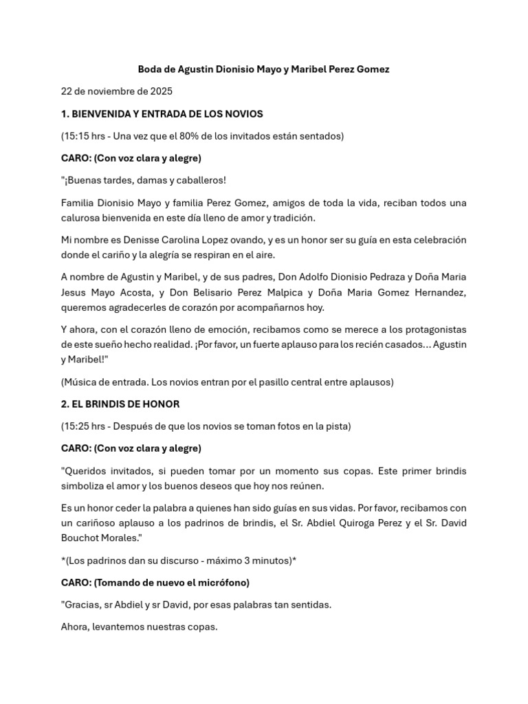Boda de Agustin Dionisio Mayo y Maribel Perez Gomez | PDF