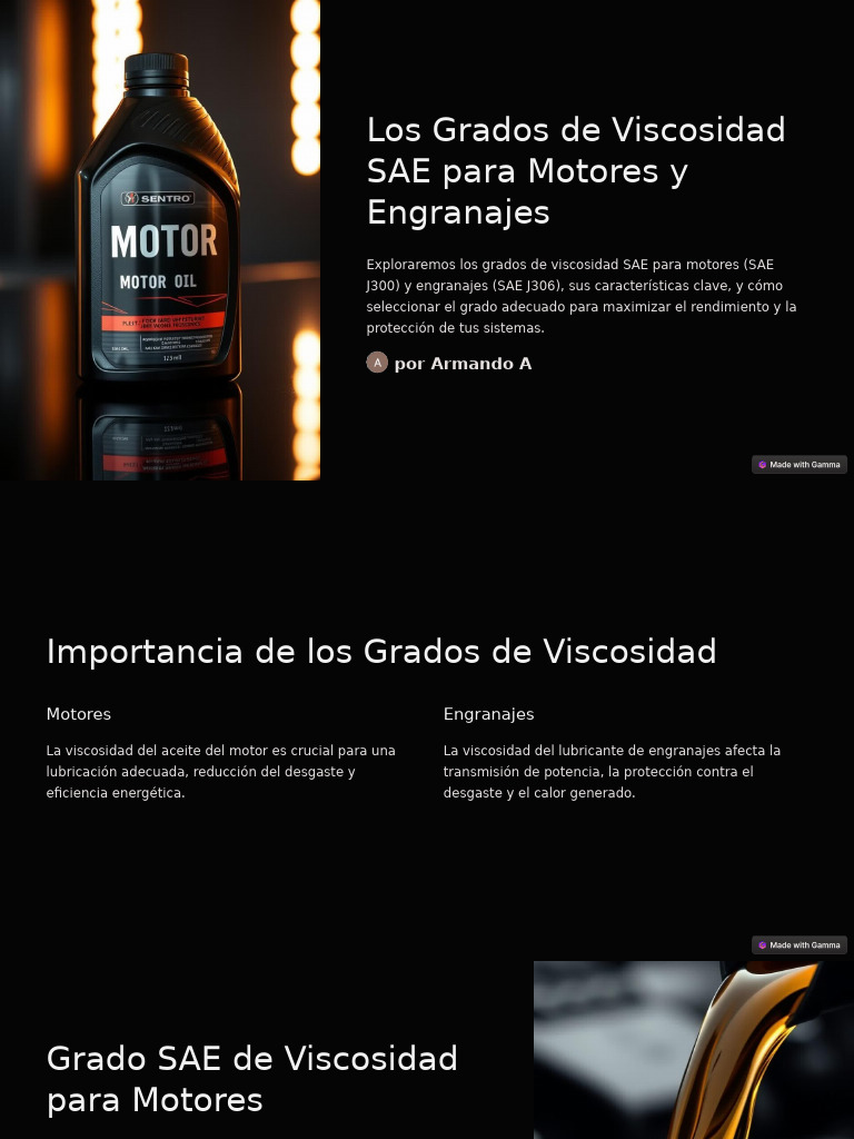 Los Grados de Viscosidad SAE para Motores y Engranajes | PDF ...