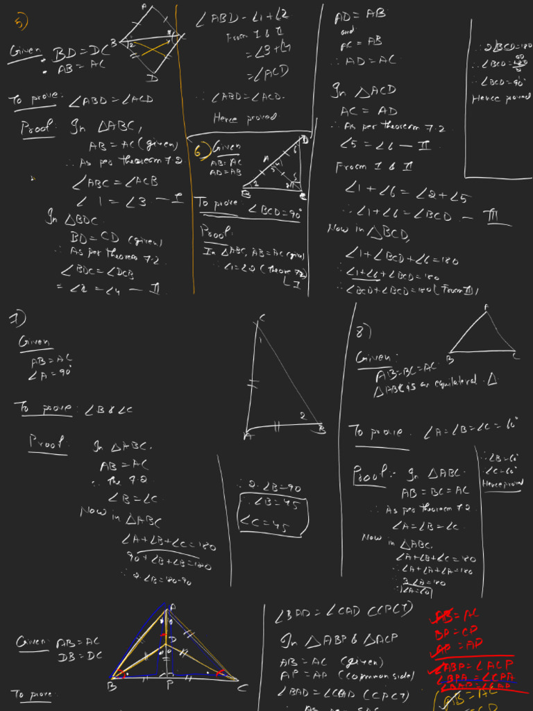 Triangle Exercise 7.2 and 7.3 | PDF