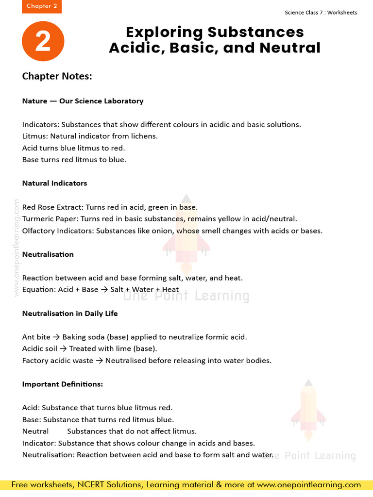 Class 7 Science: Acids, Bases, Indicators | PDF