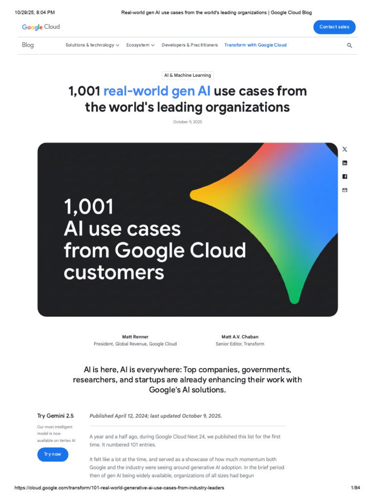 1,001 Generative AI Use Cases Explained | PDF | Artificial Intelligence ...