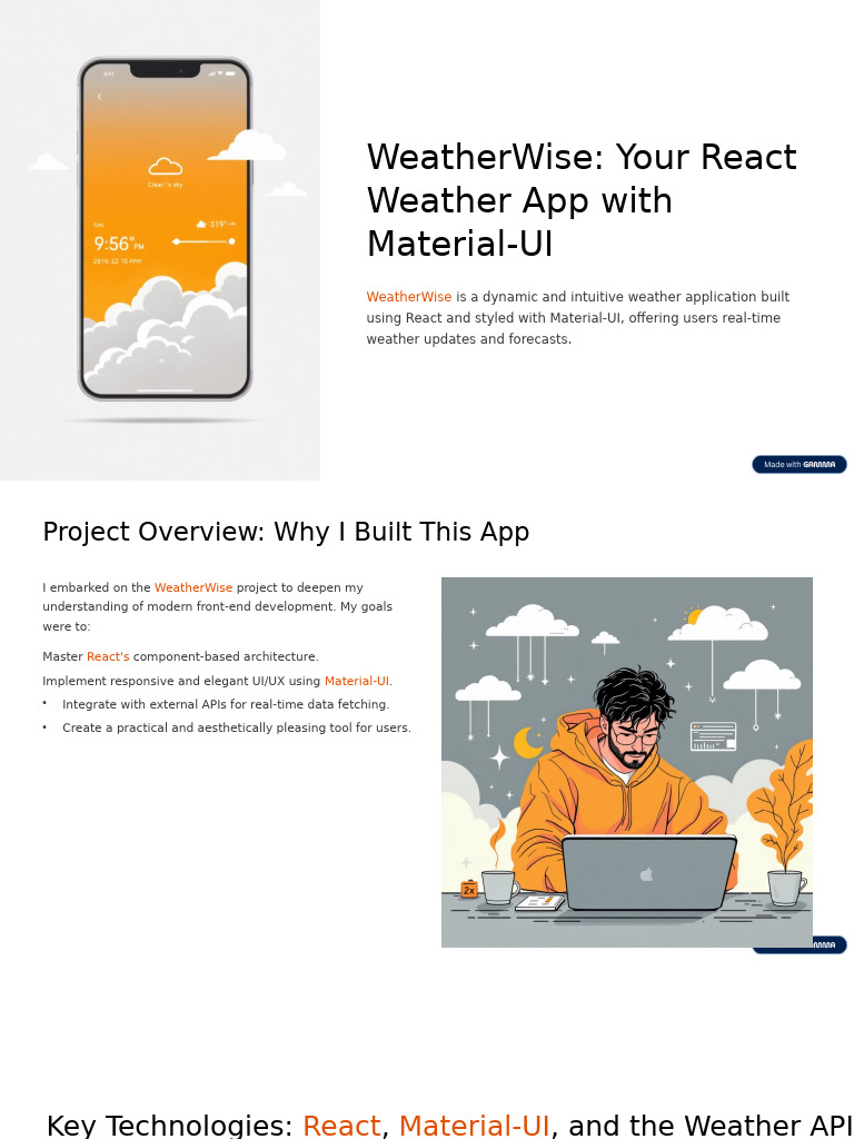 WeatherWise Your React Weather App With Material UI | PDF | Mobile App ...