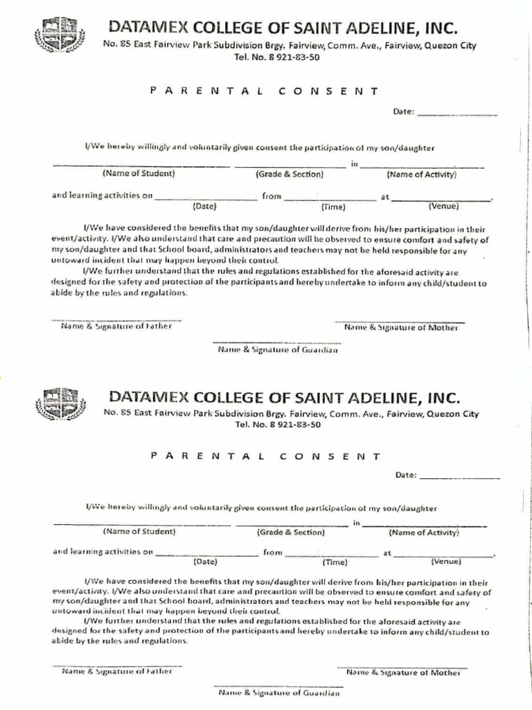 Parental Consent | PDF