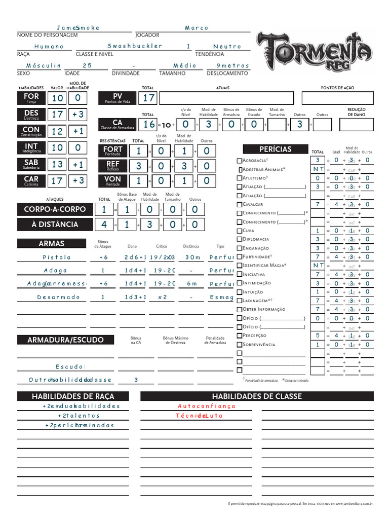 Ficha - James Smoke | PDF