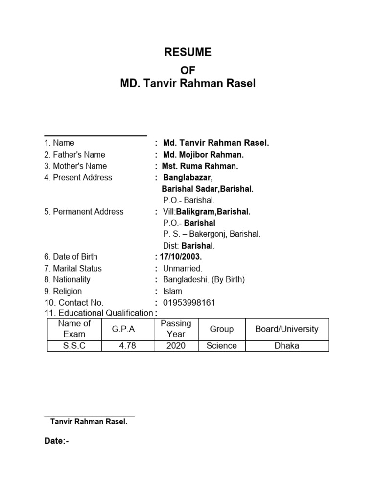 Rasel CV | PDF