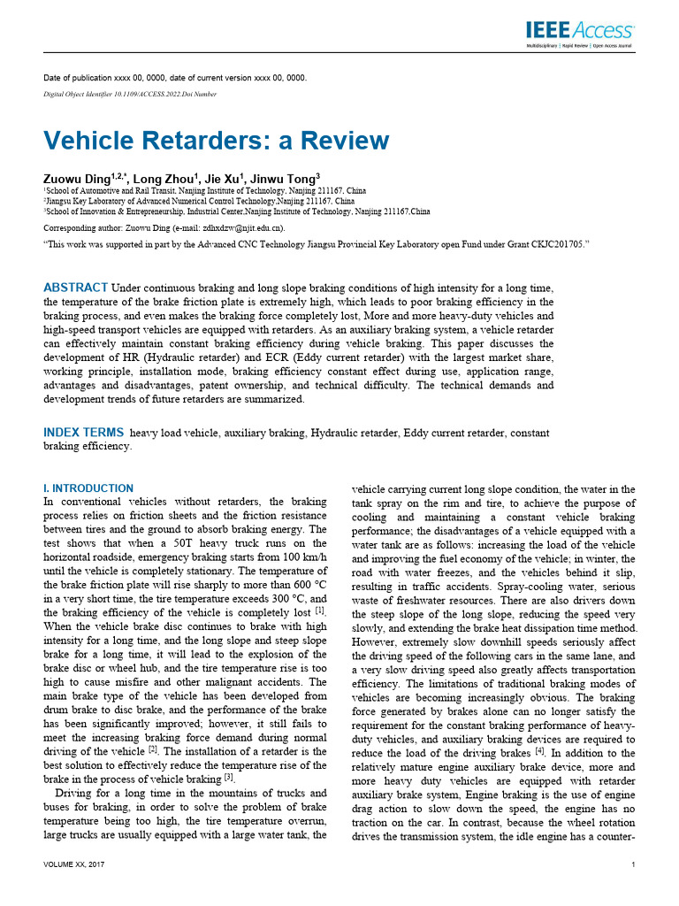 Vehicle Retarders A Review | PDF | Brake | Electromagnetic Induction