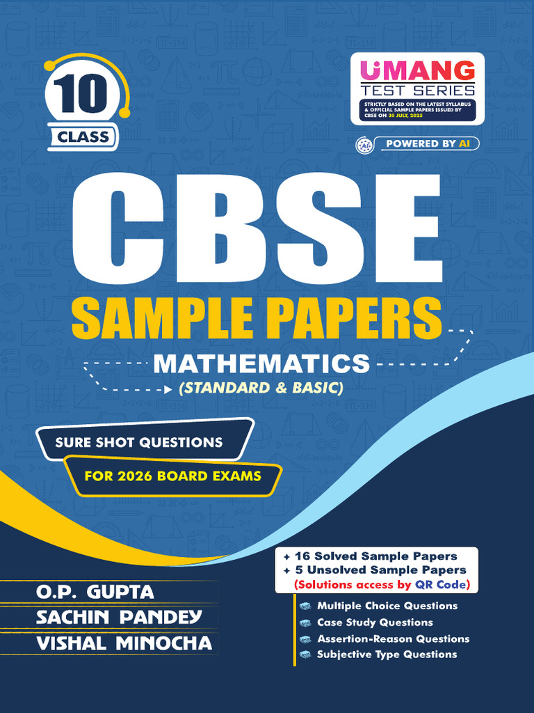 X Maths Sample Papers (UTS-21 for 2025-26) - By O.P. GUPTA | PDF ...