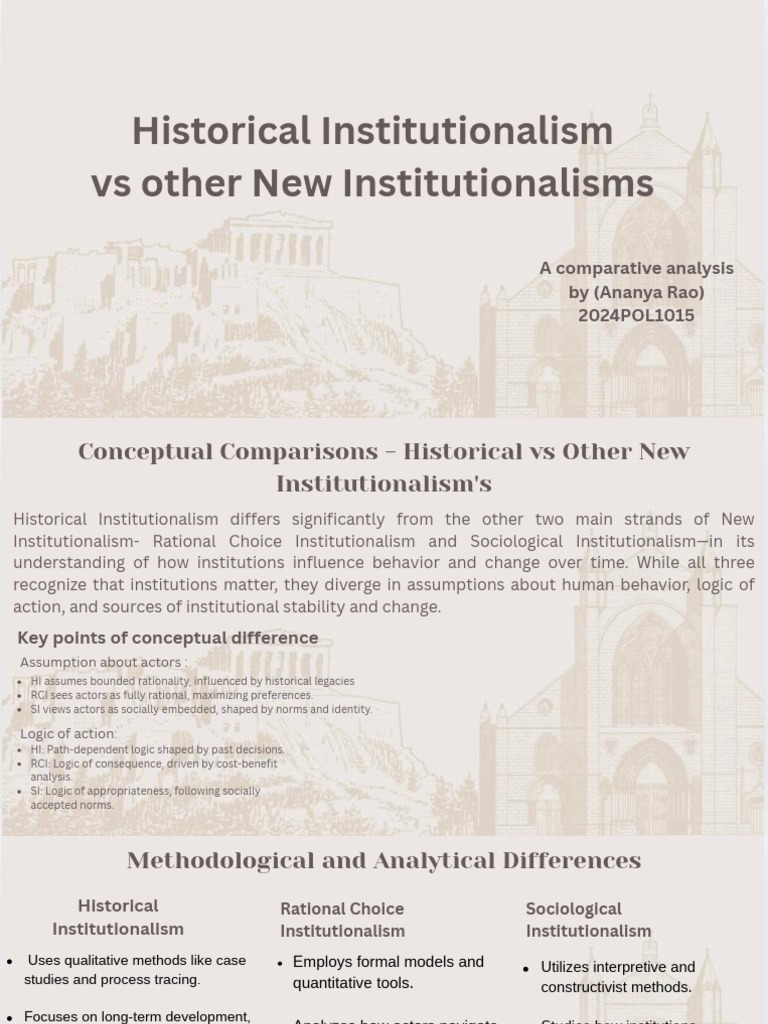 Comparing Historical and New Institutionalisms | PDF