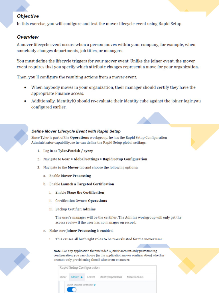 Define and Test Mover Lifecycle Event | PDF