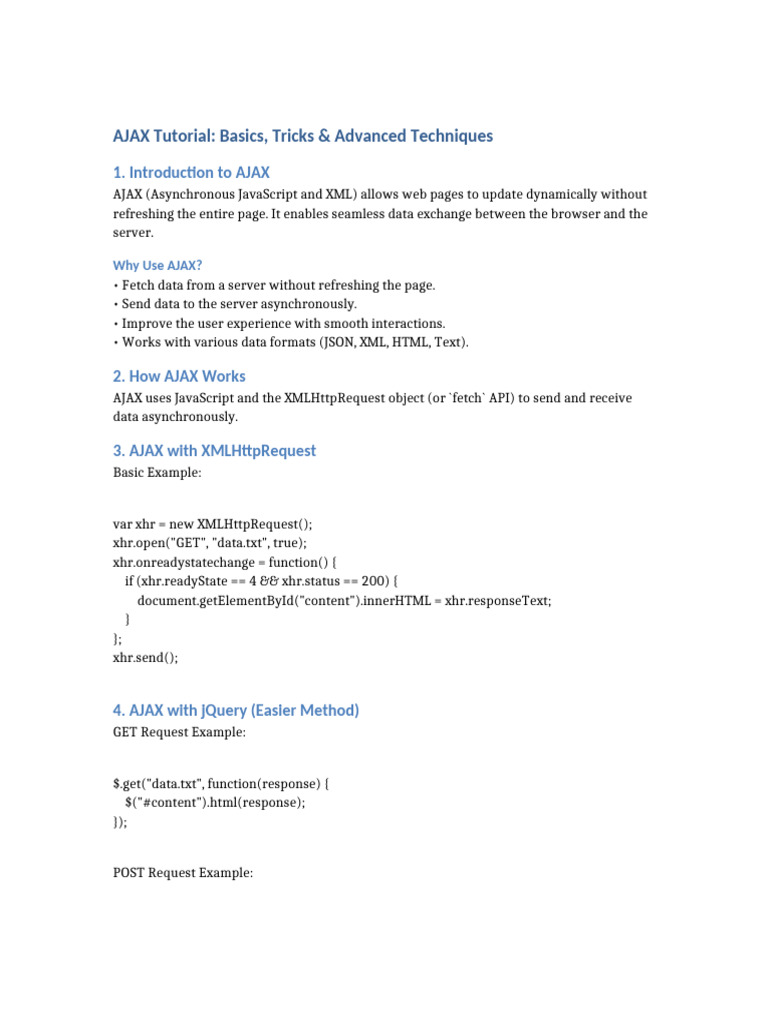 Ajax Tutorial | PDF