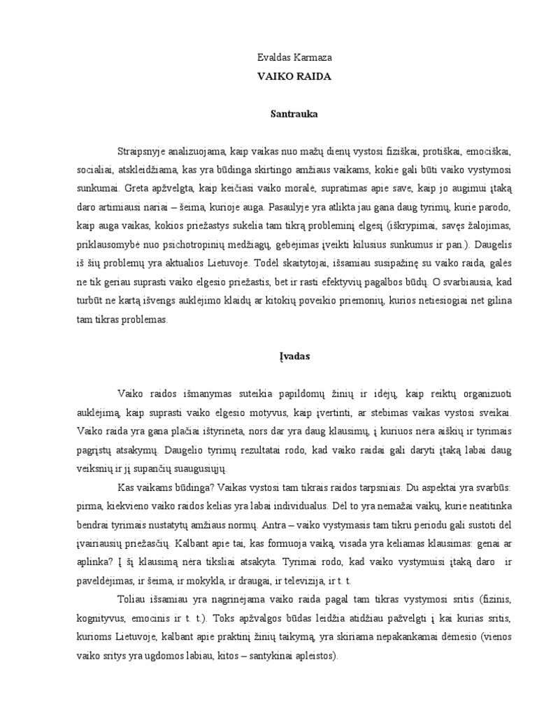 E. Karmaza - Vaiko Raida | PDF