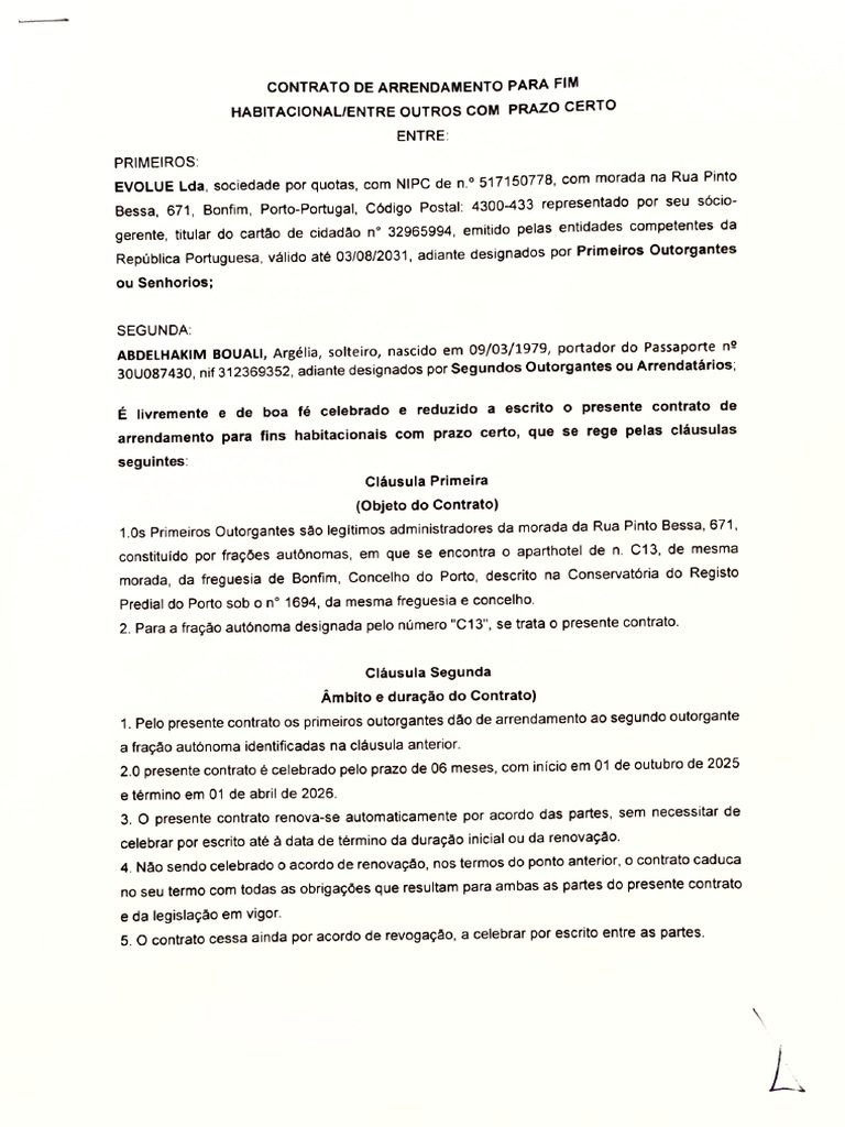 Abdelhakim Bouali Contrato | PDF