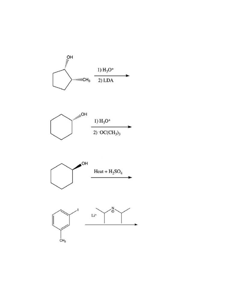 Organic Reaction Mechanisms Worksheet | PDF