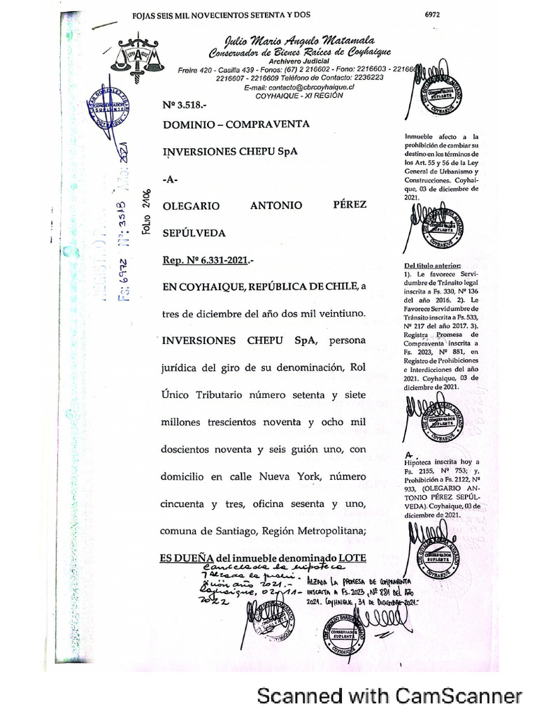Certificado Dominio Actualizado Mackay | PDF