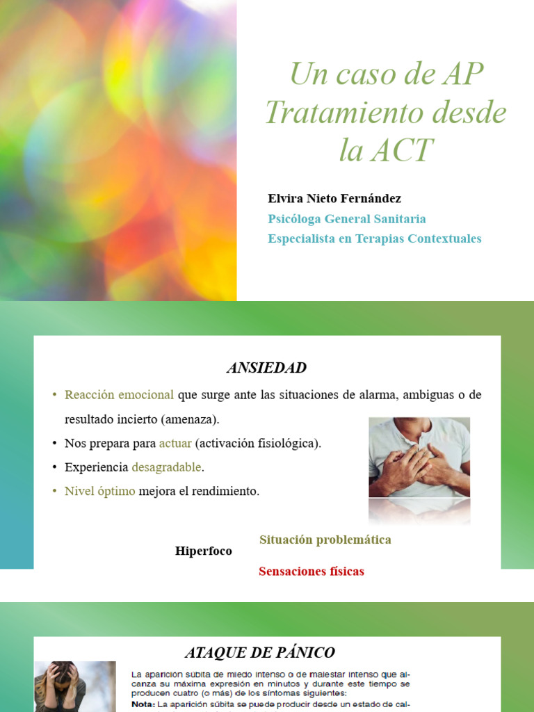 Clase ACT en un caso de ataque de pánico | PDF | Ataque de pánico | Psicología anormal
