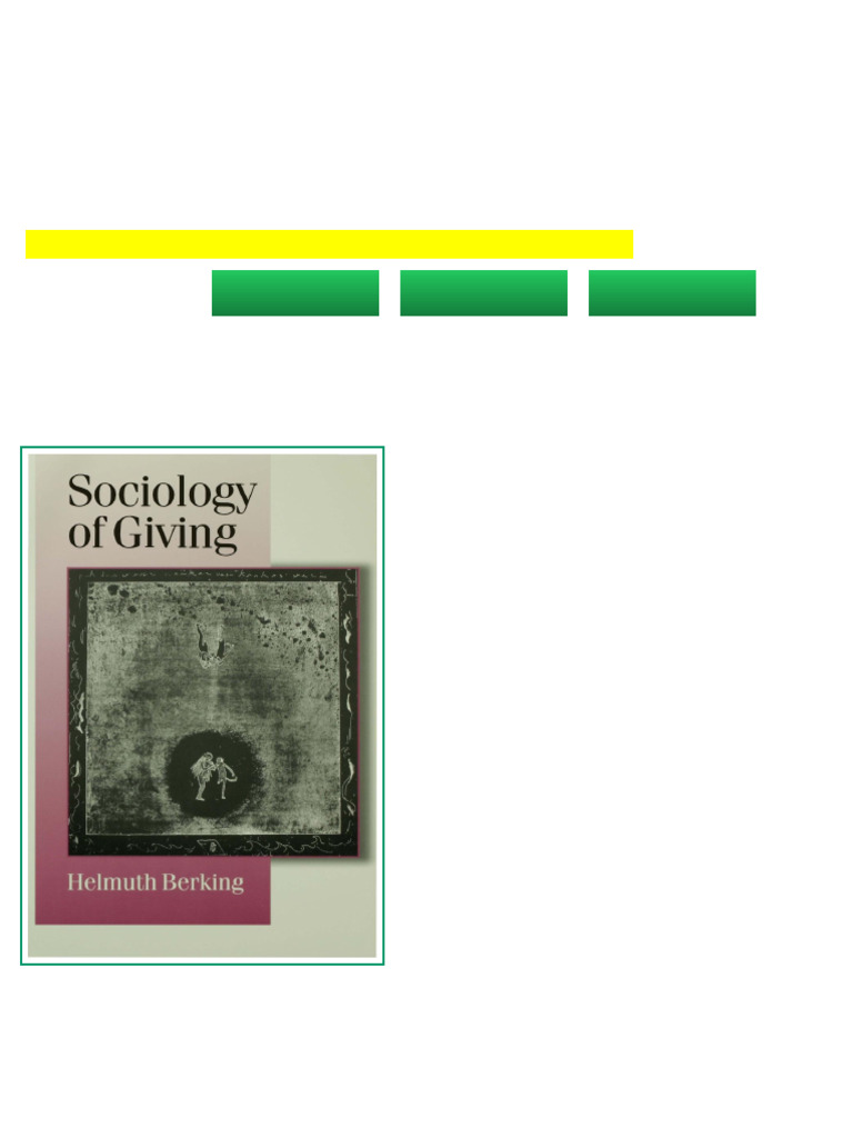 Sociology of Giving (Published in Association With Theory Culture ...