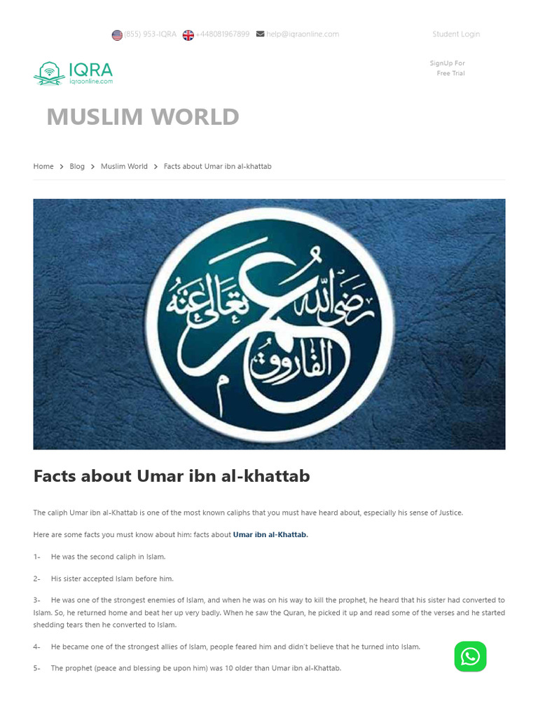 14 Facts About Umar Ibn Al-khattab » Iqra Online | PDF | Umar | Muhammad