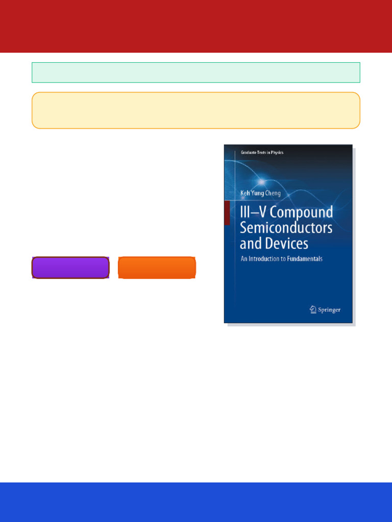 III V Compound Semiconductors and Devices An Introduction to Fundamentals Keh Yung Cheng ebook ...