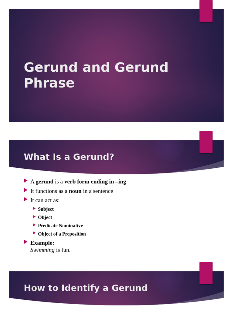 Gerund and Gerund Phrase | PDF