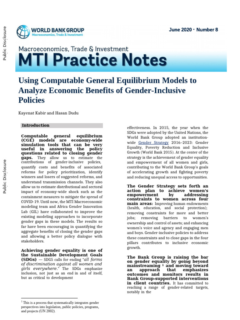 Using Computable General Equilibrium Models To Analyze Economic ...