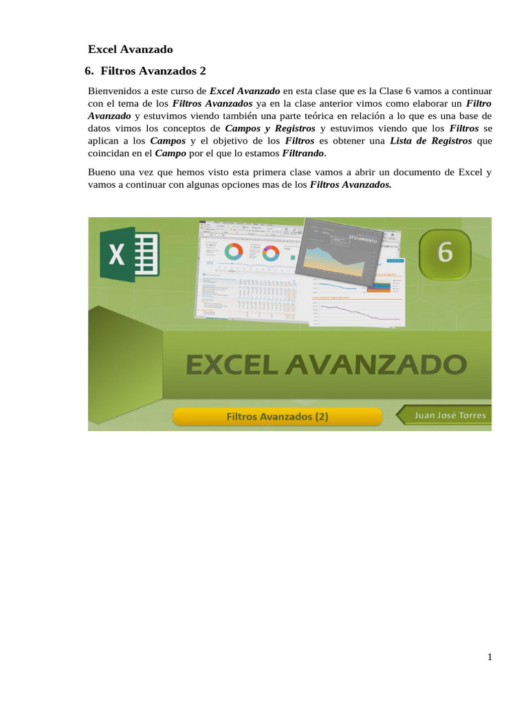 Filtros Avanzados en Excel: Clase 6 | PDF | Macro (informática)