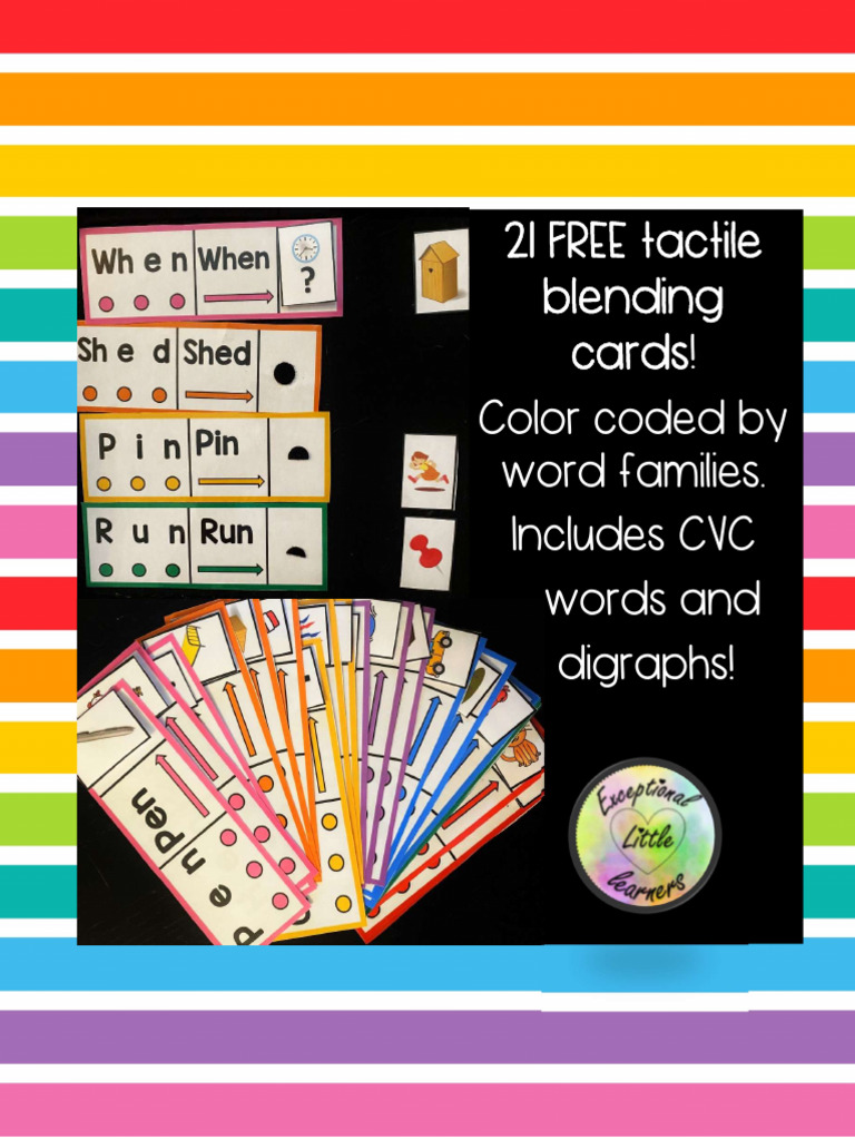 FREEBIETouchandReadTactileBlendCardsCVCWordsandDigraphs-1 | PDF