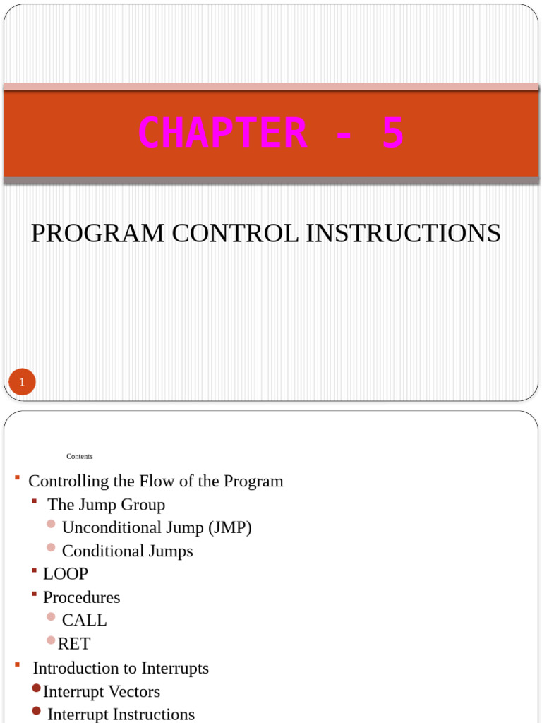 Chapter 5 - Program Control Instructions | PDF | Pointer (Computer Programming) | Computer Science
