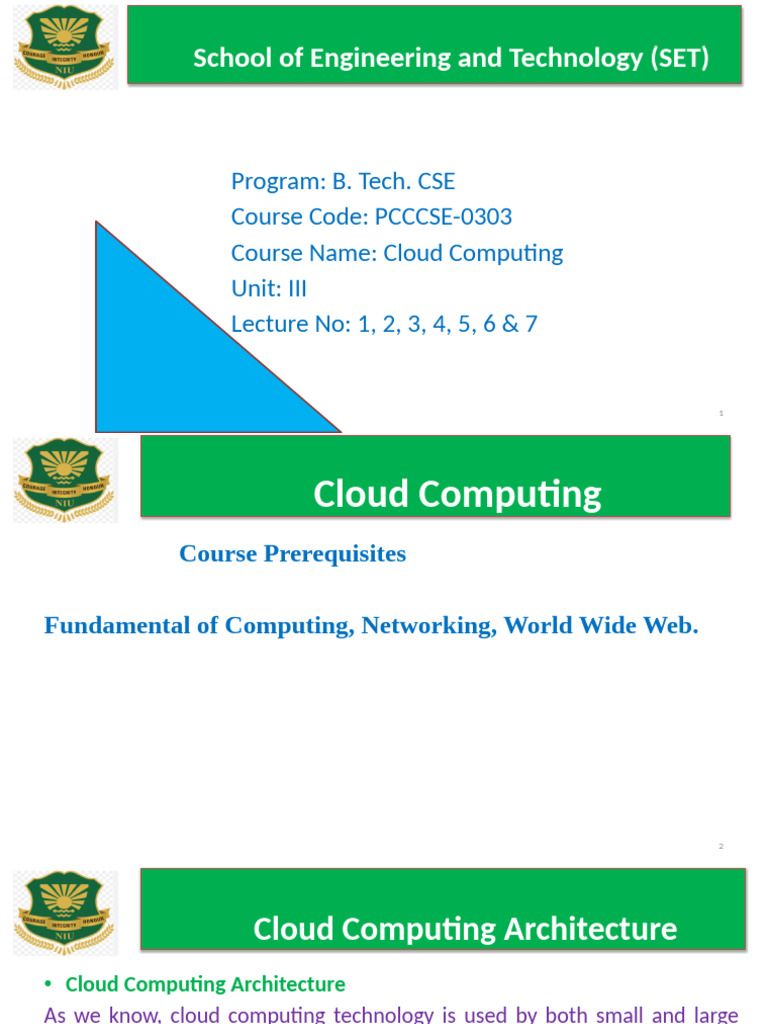 Unit 3-Cloud Computing Lecture Slide 1 | PDF | Cloud Computing ...
