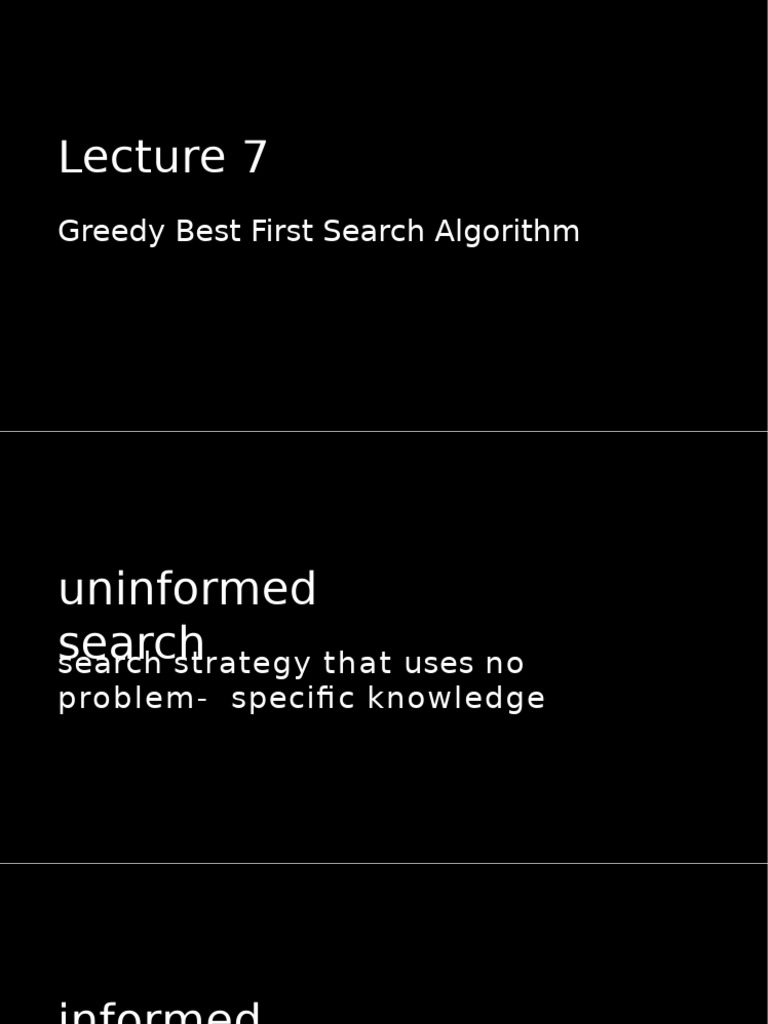 Lecture 4- Greedy Best-First Search | PDF | Algorithms And Data ...