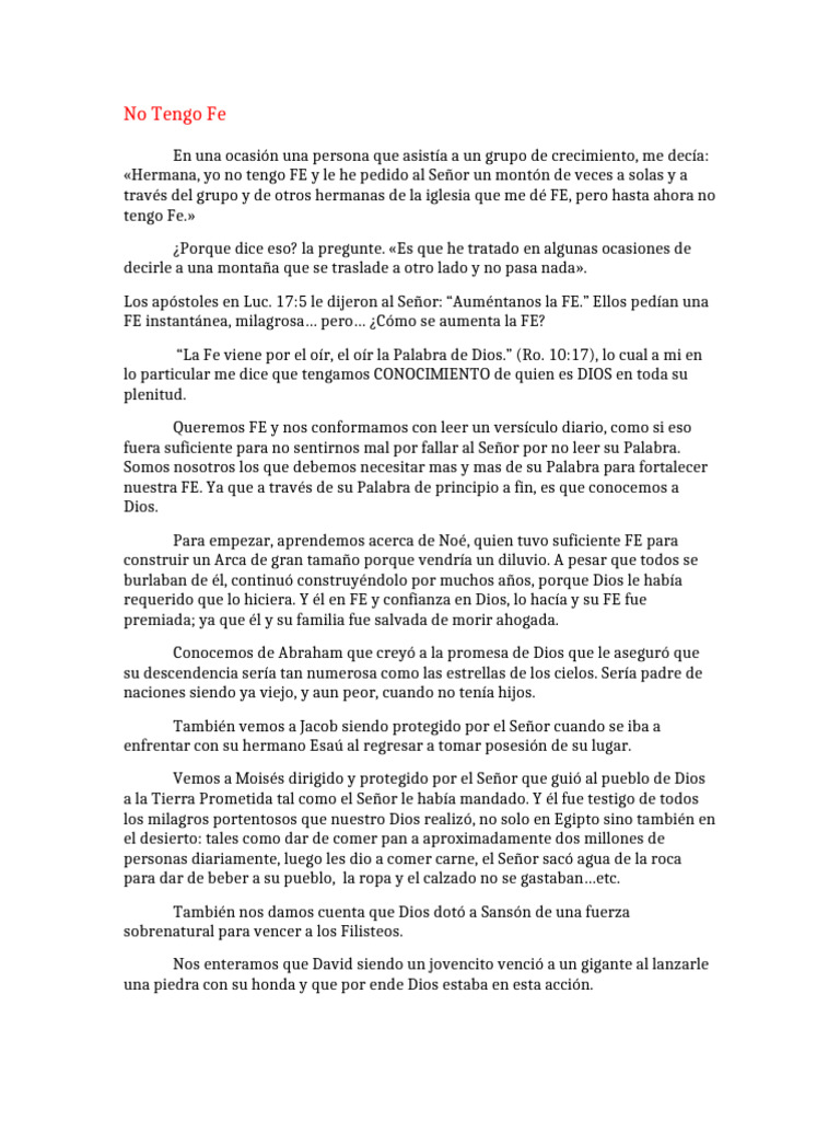 Cómo Aumentar Tu Fe en Dios | PDF | Fe | Salvación