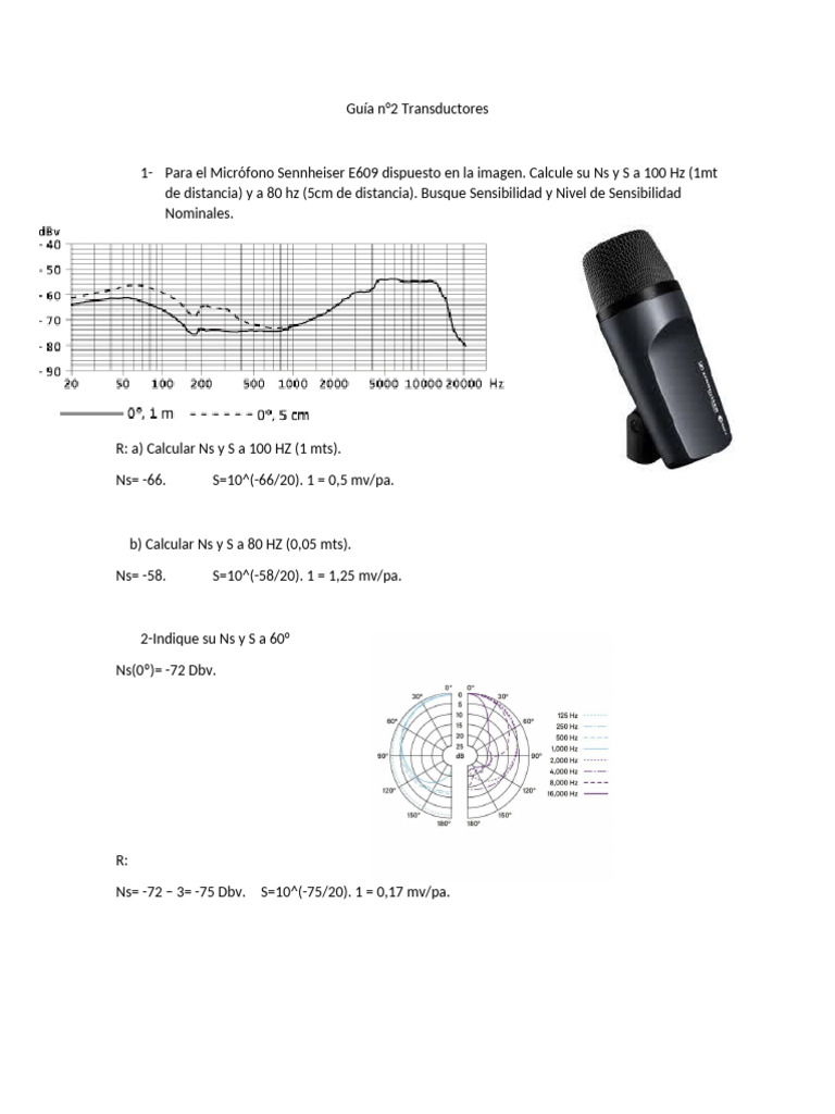 Guía n2 Transductores_ Kamila Martinez | PDF | Micrófono | Pascal (Unidad)