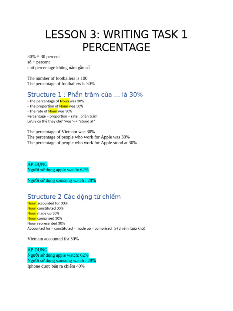Lesson 3 PERCENTAGE | PDF